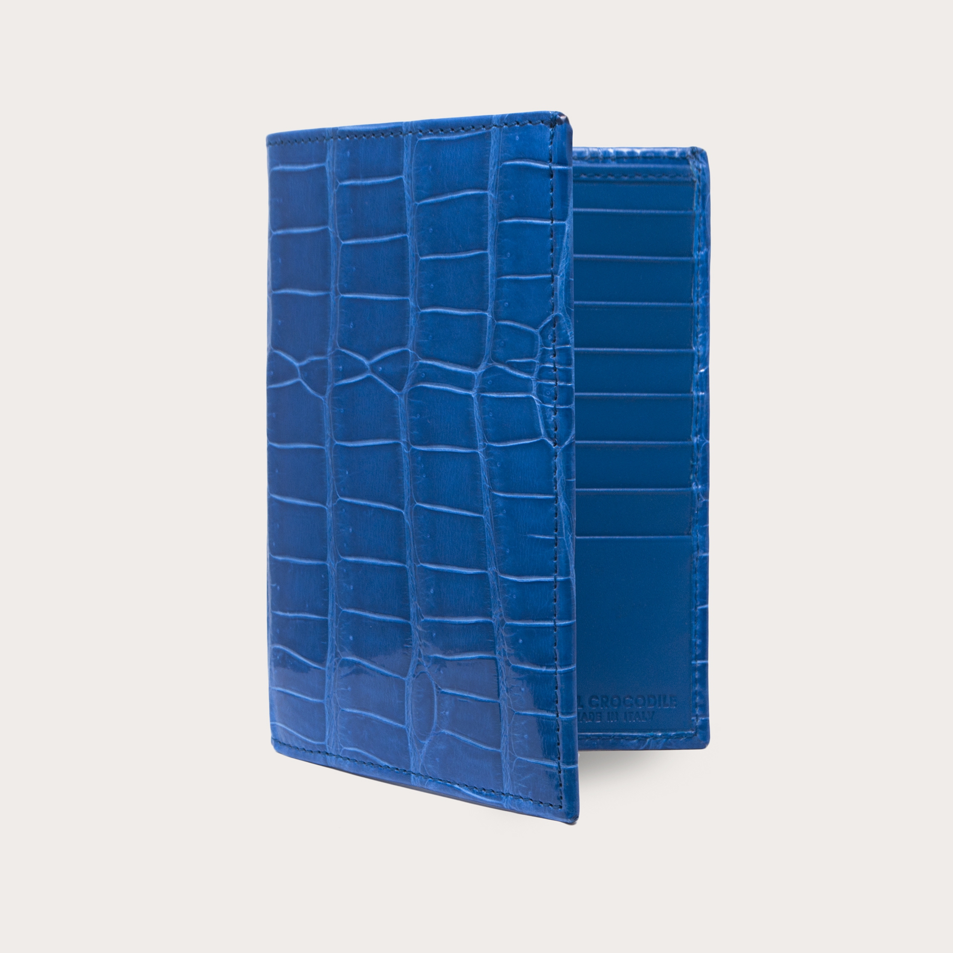Royal Blue Crocodile Wallet Free Personalization | BRUCLE