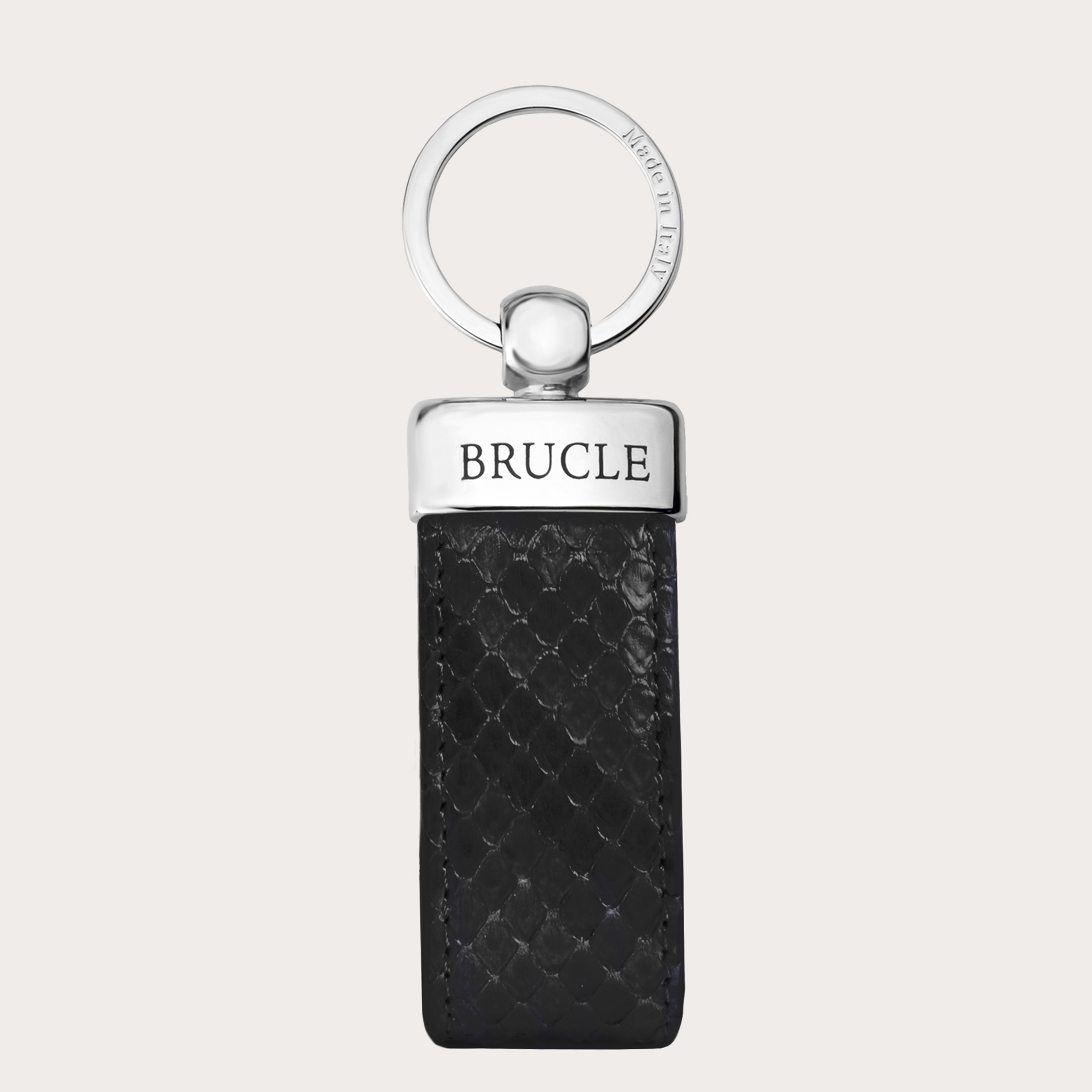 BRUCLE handcrafted black python keyring | Customizable