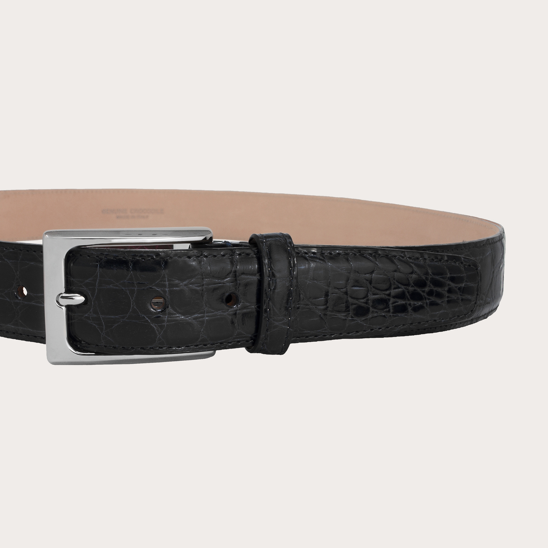 Customizable black crocodile belt | BRUCLE