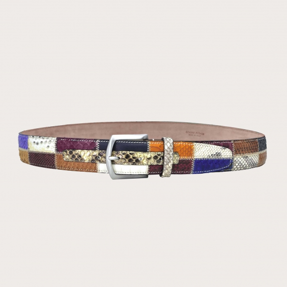 Stunning Python Patchwork Belt by Brucle | Exclusive Italian Accessory
