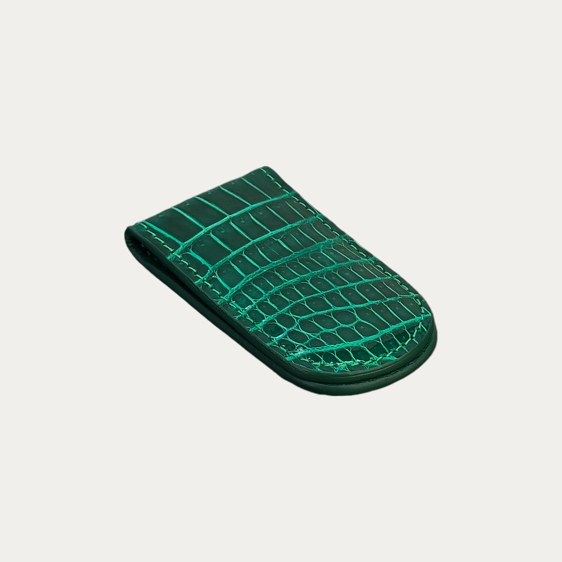 Emerald Green Crocodile Money Clip | BRUCLE Luxury Collection