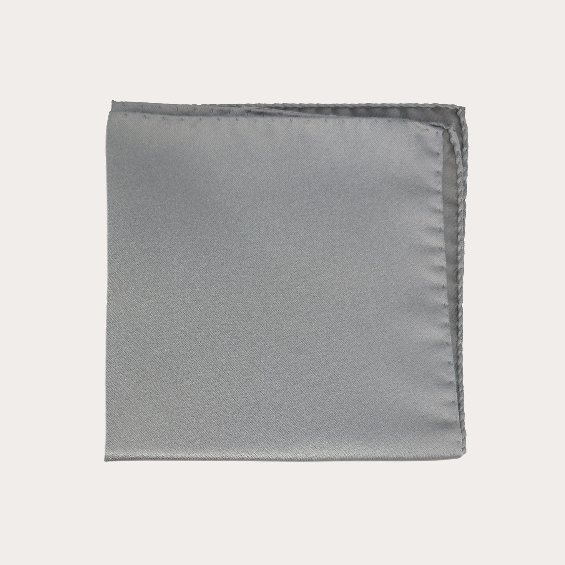Grey Satin Pocket Square | BRUCLE Artisanal Elegance
