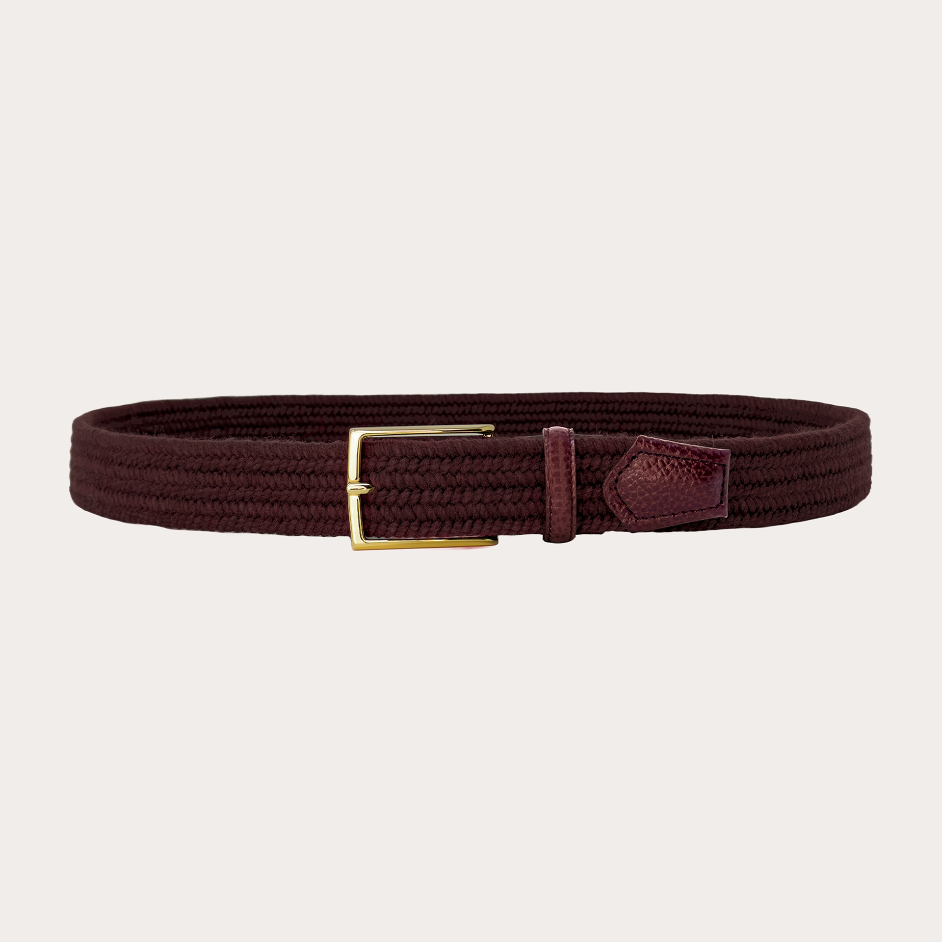 Plus-size elastic wool belt in burgundy | BRUCLE Made in Italy