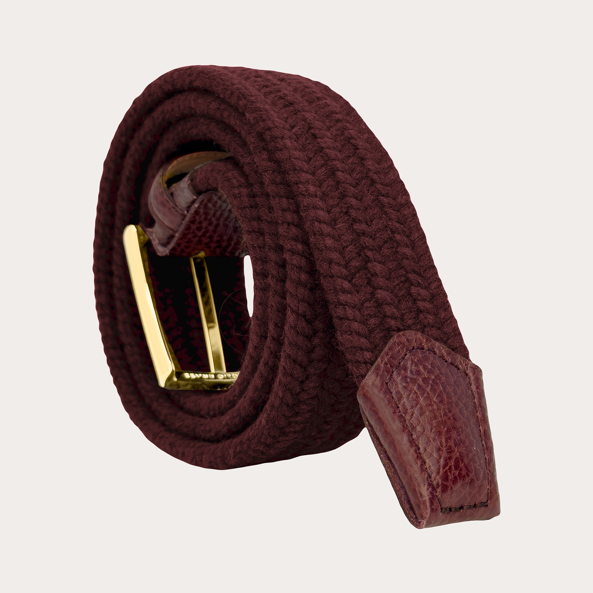 Plus-size elastic wool belt in burgundy | BRUCLE Made in Italy